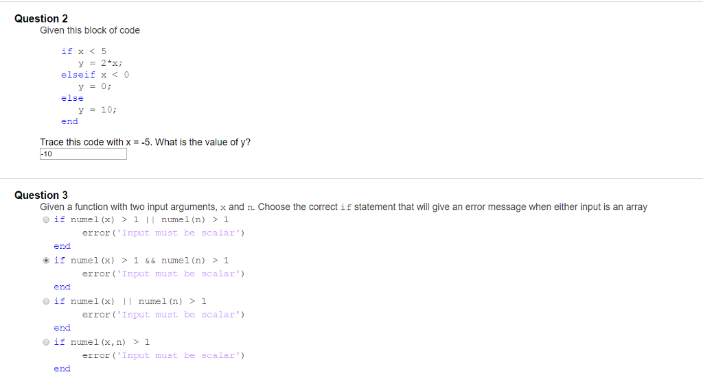Solved Given this block of code if x