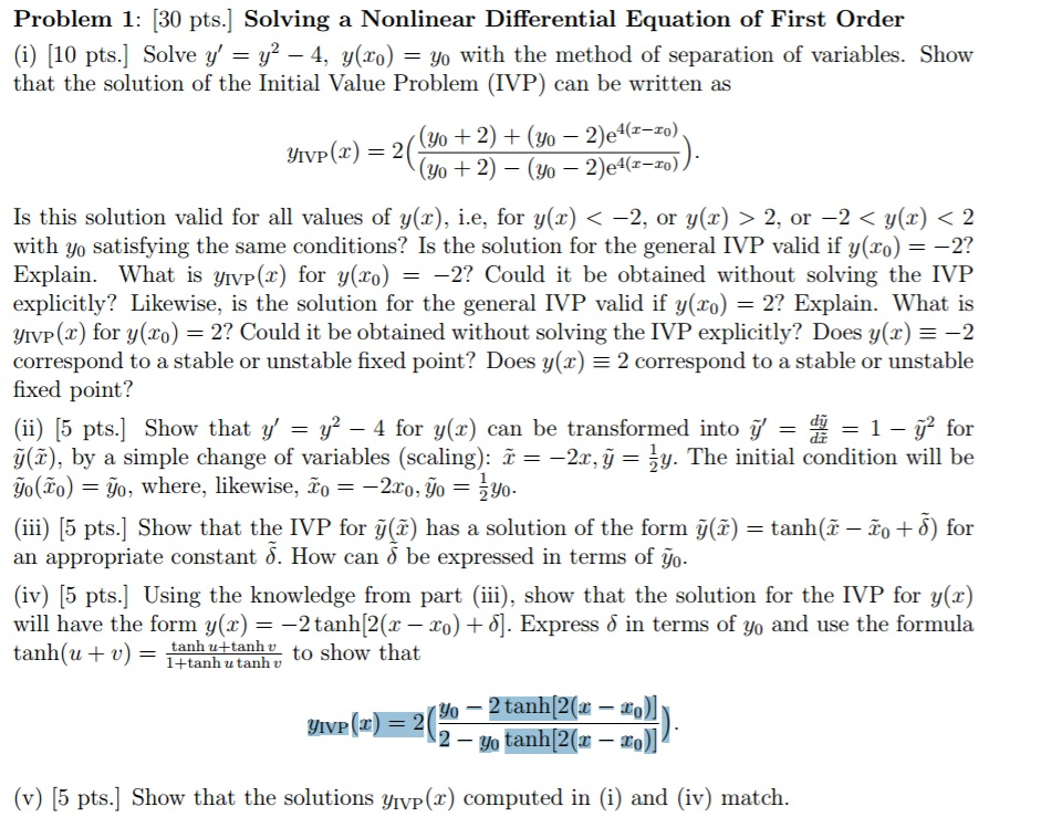 Solved Solving A Nonlinear Differential Equation Of First Chegg