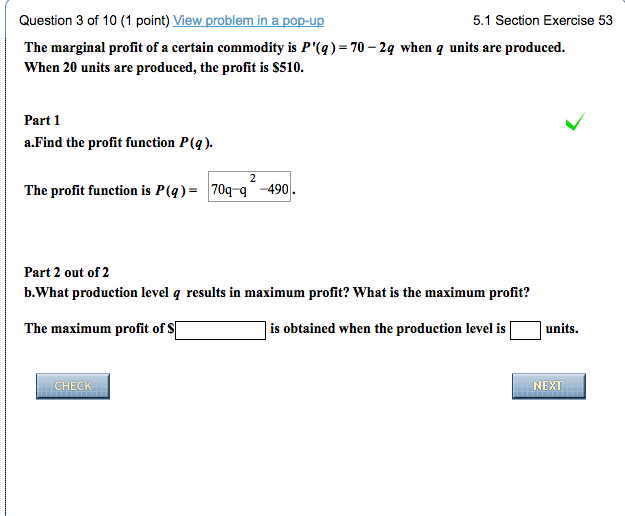 Solved Question 3 of 10 (1 point) View problem in a pop-up | Chegg.com
