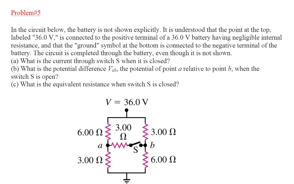 Solved In the circuit below, the battery is not shown | Chegg.com