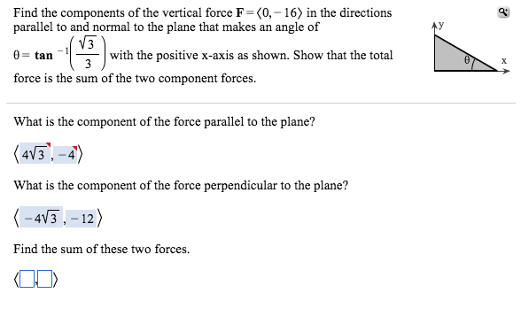 Solved Find the components of the vertical force F = (0, | Chegg.com