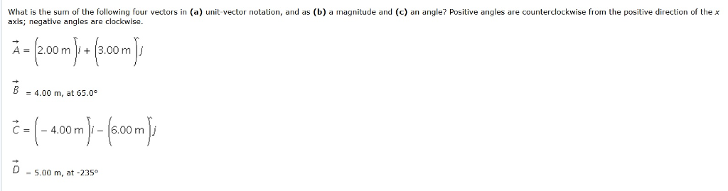 Solved What is the sum of the following four vectors in (a) | Chegg.com