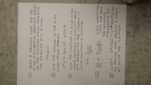 Solved DRAW A DIRECTION FIELD FOR THE GIVEN DIFFERENTIAL | Chegg.com