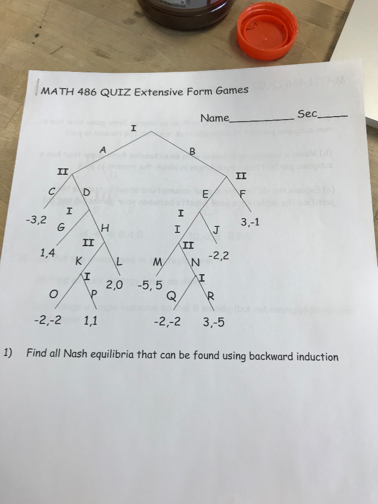 Solved Find all Nash equilibria that can be found using | Chegg.com