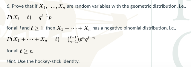 Solved 6. Prove that if X1, 。.. , Xn are random variables | Chegg.com