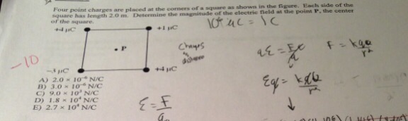 Solved Four point charges are placed at the corners of a | Chegg.com