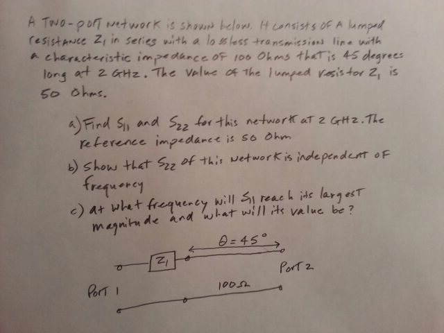 Solved A Two-port Network is shown below. H consists of a | Chegg.com