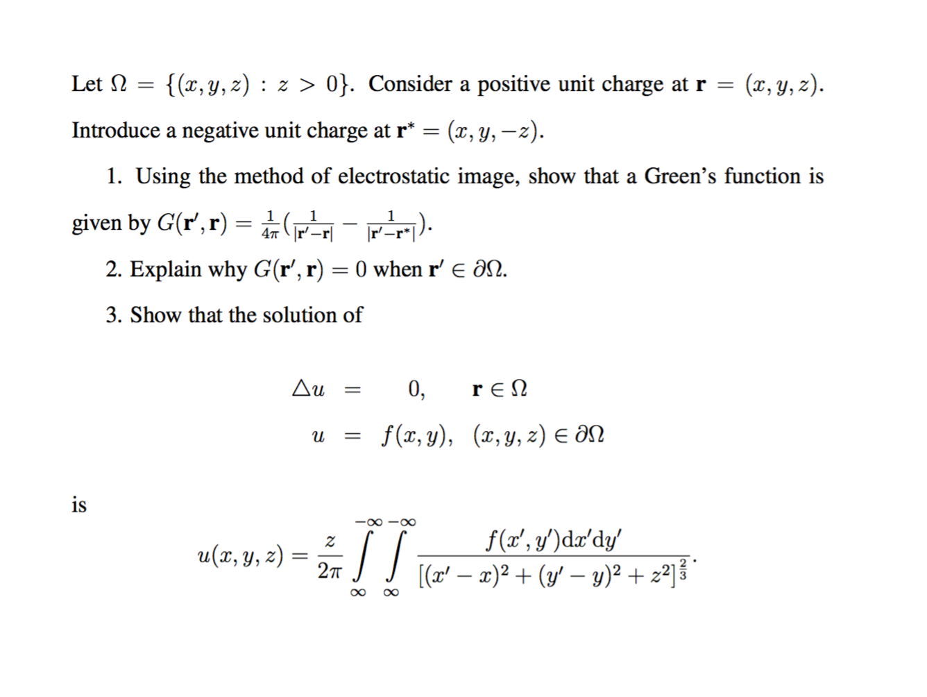 Solved How to use the method of electrostatic images to find | Chegg.com