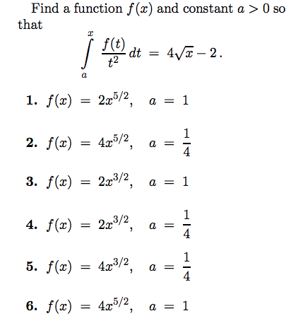 Solved Find a function f (x) and constant a > 0 so ikienti f | Chegg.com