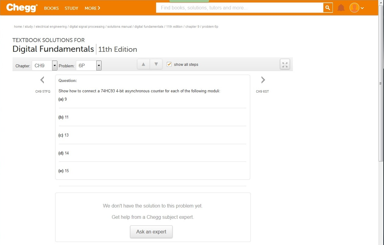 Solved Show how to connect a 74HC93 4-bit asynchronous | Chegg.com