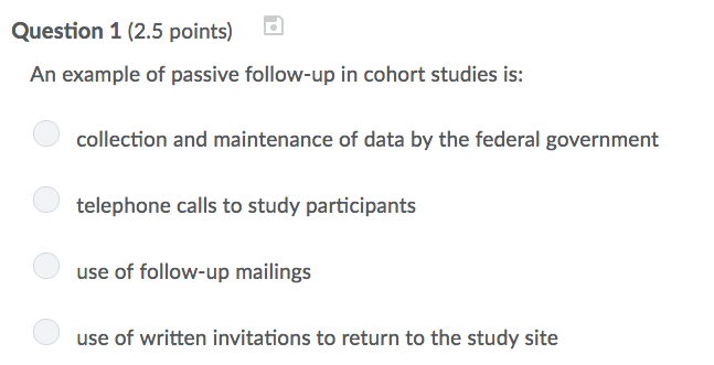 Solved Question 1 (2.5 points) An example of passive | Chegg.com