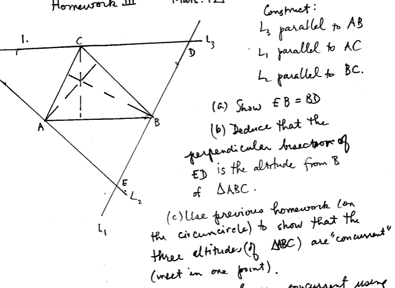 Construct L_3 parallel to AB L_1 parallel to AC | Chegg.com
