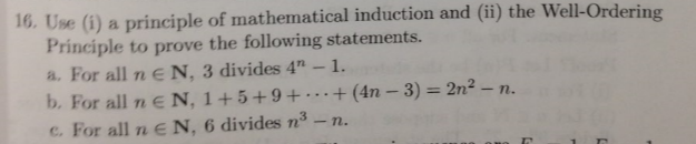 Solved Use a principle of mathematical induction and the | Chegg.com