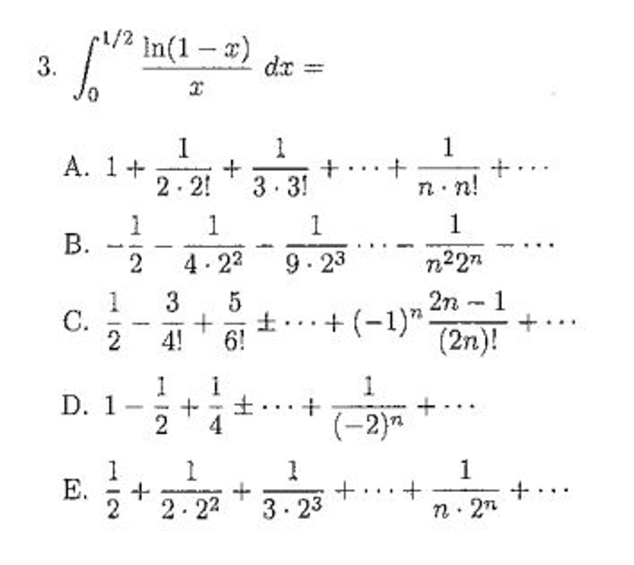 Solved Integral 1 2 0 Ln 1 X x Dx 1 1 2 2t 1 3 Chegg
