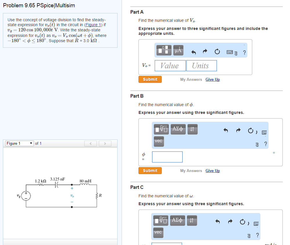 Solved Use the concept of voltage division to find the | Chegg.com