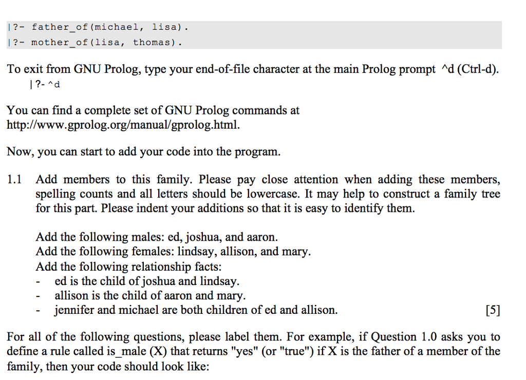 You are given the following Prolog (fact/rule | Chegg.com
