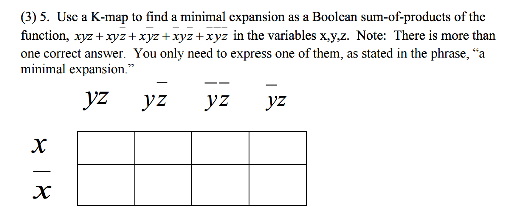 Solved Use A K Map To Find A Minimal Expansion As A Boolean