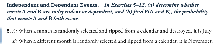 Solved Independent and Dependent Events. In Exercises 5-12, | Chegg.com
