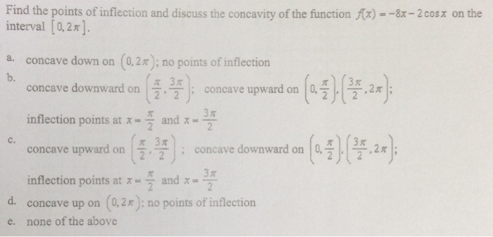 Solved Find the points of inflection and discuss the | Chegg.com