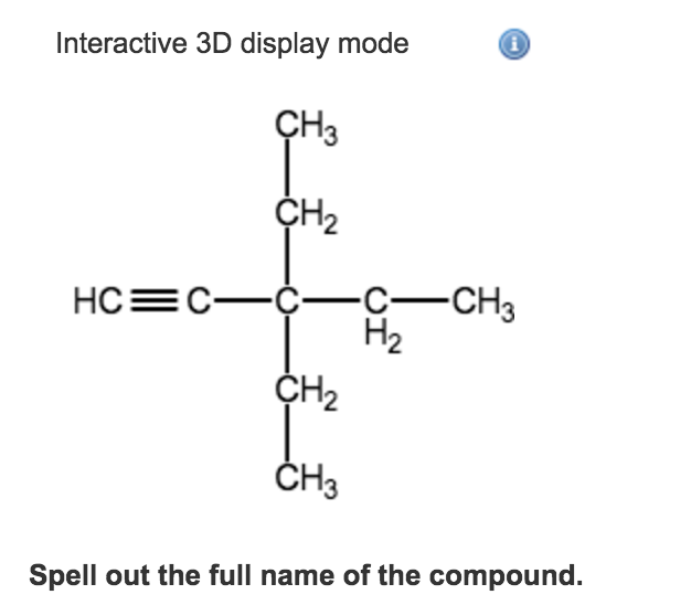 Solved Interactive 3D display mode CH CH 2 H2 CH CH3 Spell | Chegg.com