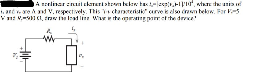 Solved A nonlinear circuit element shown below has i | Chegg.com