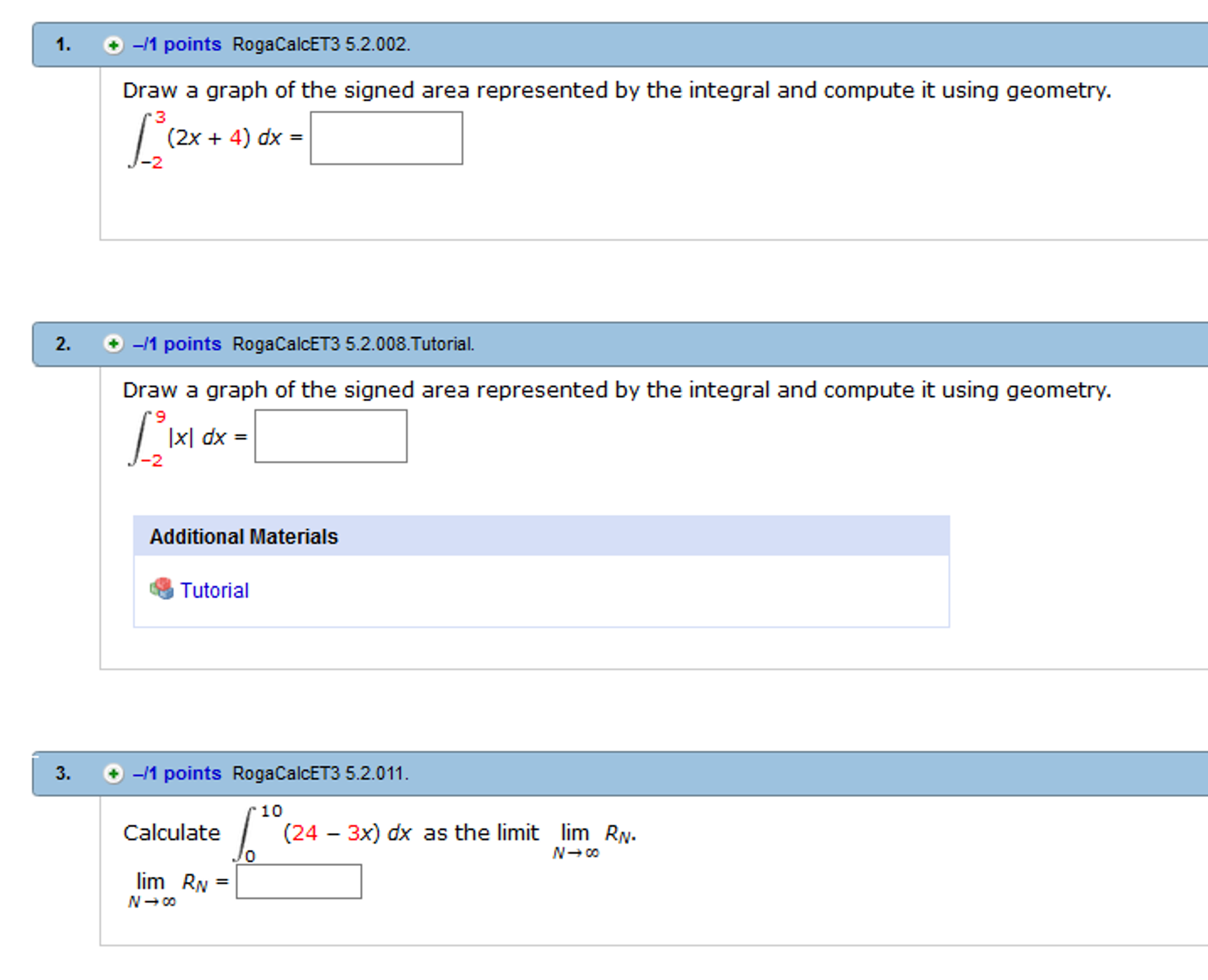 Solved Draw A Graph Of The Signed Area Represented By The