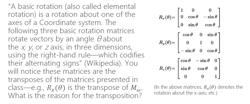 Solved A basic rotation (also called elemental rotation) is | Chegg.com