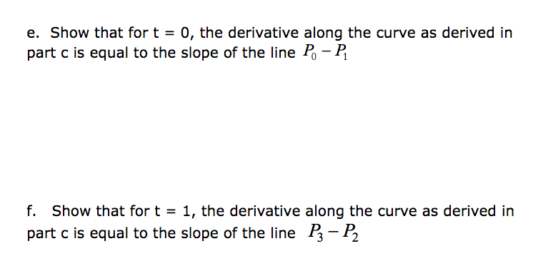 Solved 4 The Parametric Equations For The Bezier Curve
