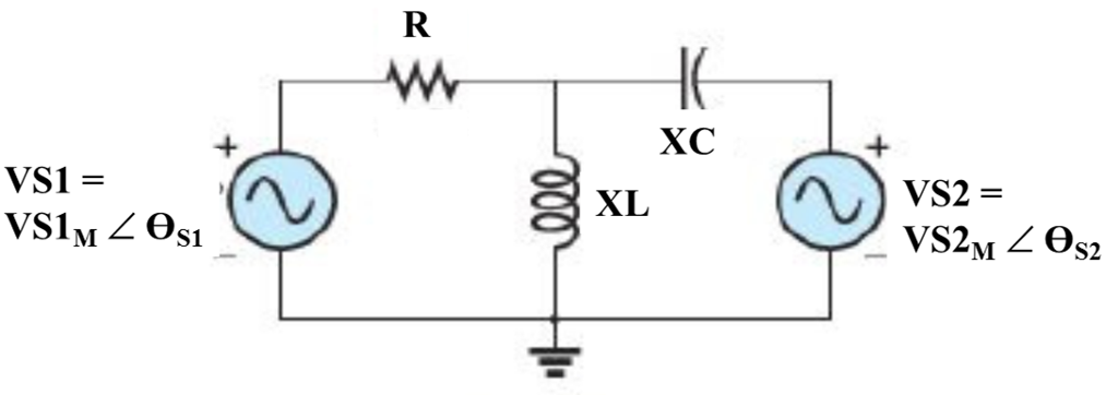 Solved In the circuit, R=3 Ohm, XL=3 Ohm, XC=6 Ohm; VS1 | Chegg.com