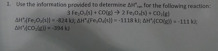 Solved Use the information provided to determine Delta H | Chegg.com