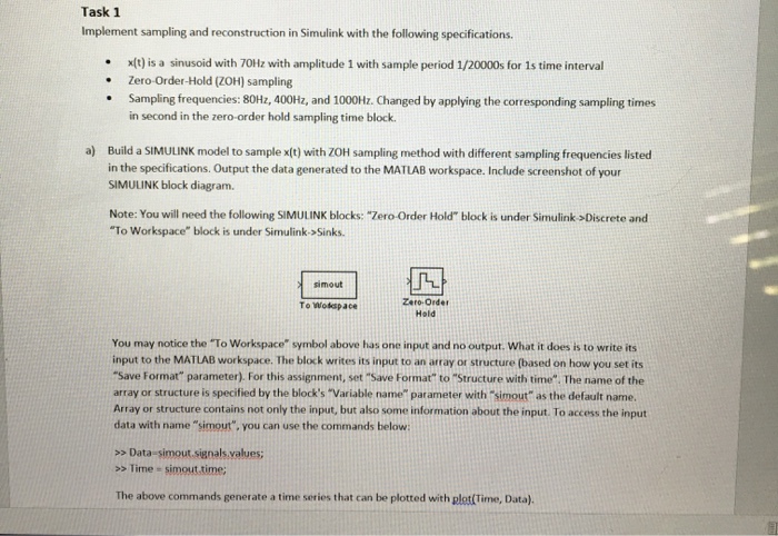 Solved Implement sampling and reconstruction in Simulink | Chegg.com