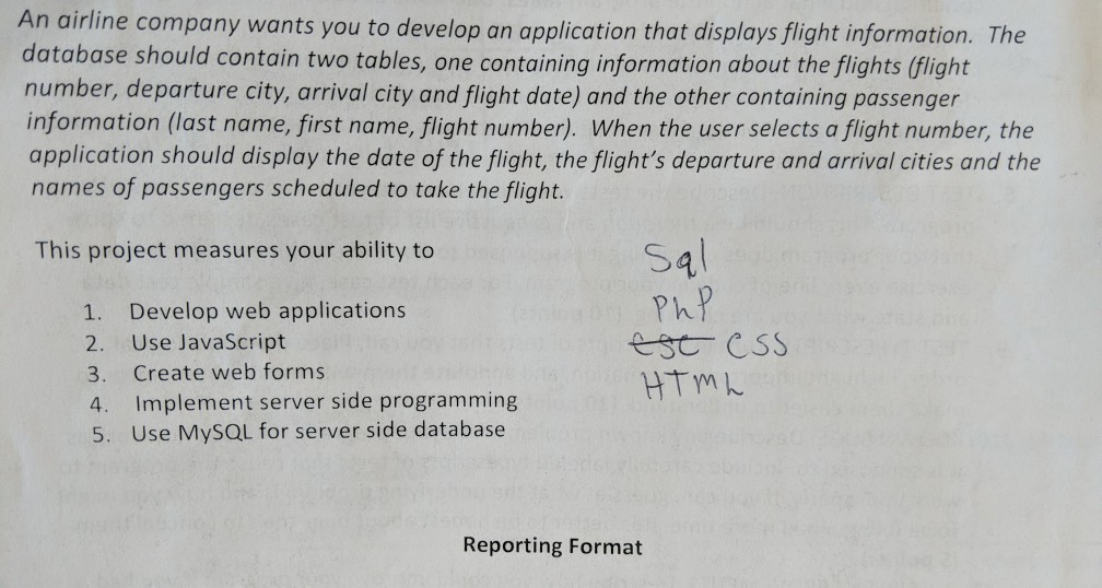 Solved information for your database: Name: airline Tables: | Chegg.com