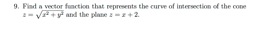 Solved Find a vector function that represents the curve of | Chegg.com