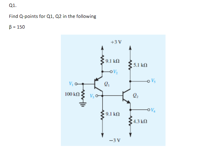 Solved Q1. Find Q-points for Q1, Q2 in the following B-150 | Chegg.com
