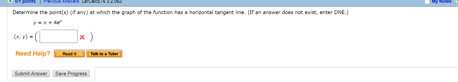 Solved 01 points T Previous Answers LarcalcE16 3.2.062 My | Chegg.com