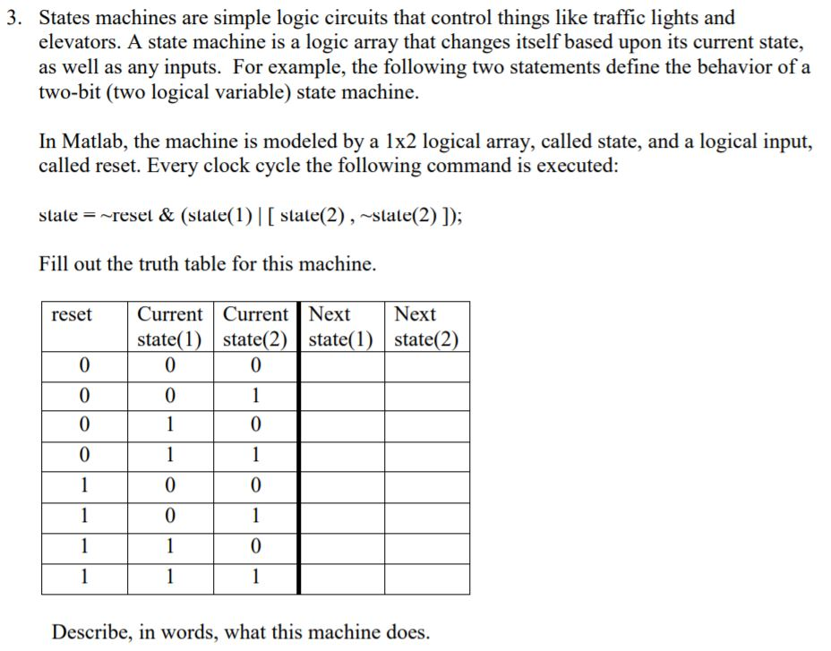 Solved States machines are simple logic circuits that | Chegg.com Solved States machines are simple logic circuits that | Chegg.com
