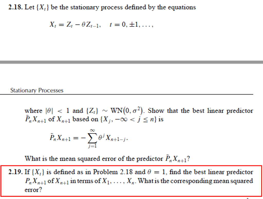 Let {X_t} be the stationary process defined by the | Chegg.com