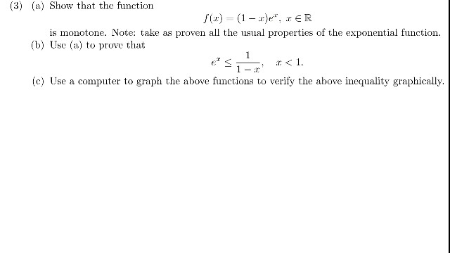 Solved (3 Show that the function is monotone. Note: take as | Chegg.com