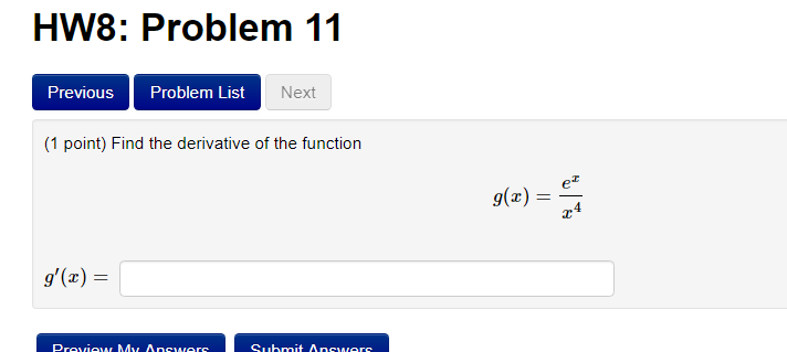 Solved HW8: Problem 11 Previous Problem List Next (1 point) | Chegg.com