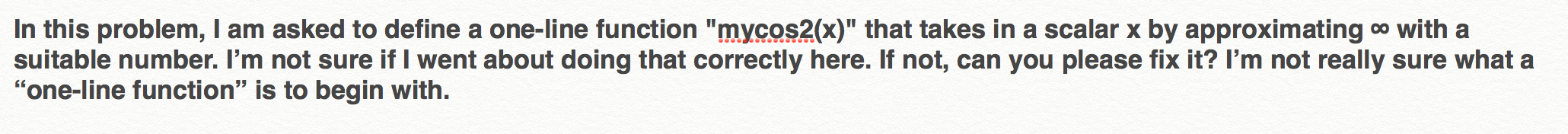 Solved One-line function | Chegg.com