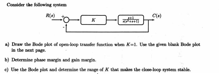Solved Consider the following system R(s) t C(s) a) Draw the | Chegg.com
