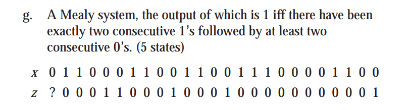 Solved A Mealy system, the output of which is 1 iff there | Chegg.com