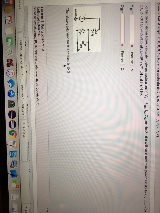 Solved For the circuit shown below, calculate (between nodes | Chegg.com