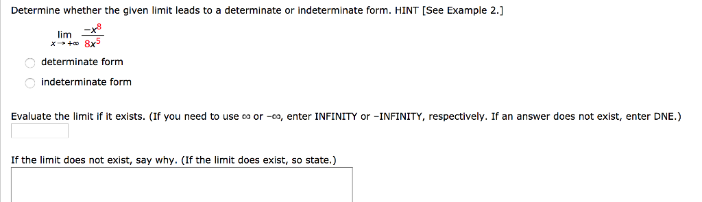 Solved Determine whether the given limit leads to a | Chegg.com