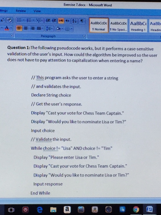 Solved The following pseudocode works, but it performs a | Chegg.com