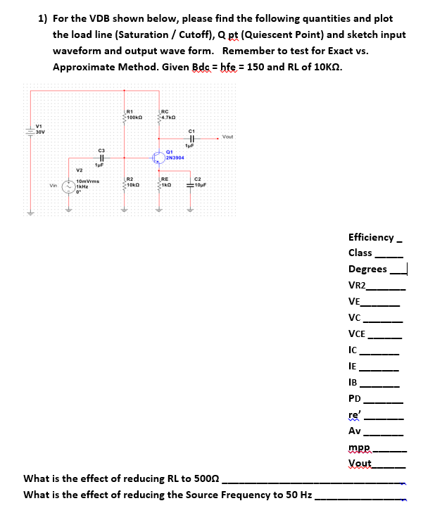 Solved For the VDB shown below, please find the following | Chegg.com