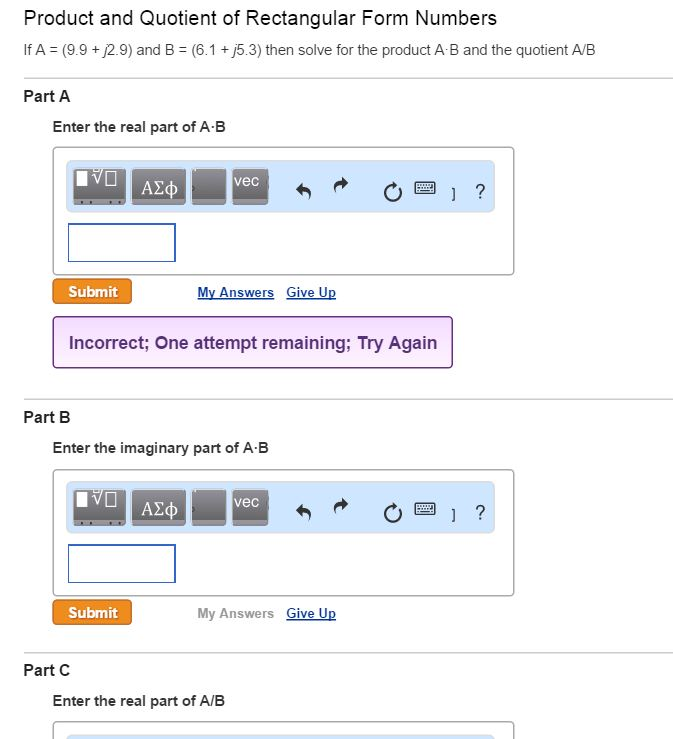 Solved Product and Quotient of Rectangular Form Numbers If A | Chegg.com