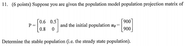 Solved Suppose you are given the population model population | Chegg.com