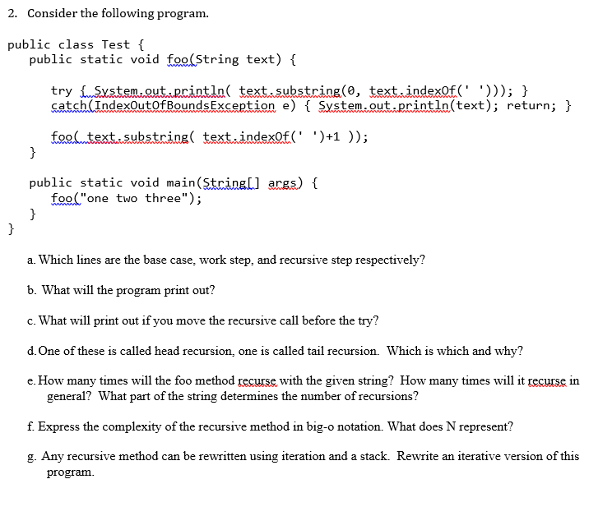 Consider the following program. public class Test | Chegg.com