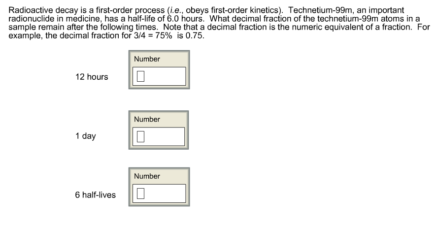 Solved Radioactive decay is a first-order process (i.e., | Chegg.com